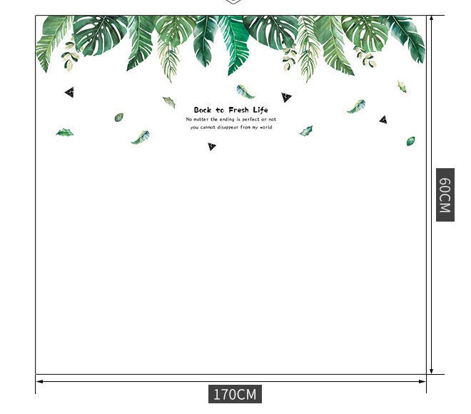 Large Custom Size Fresh Green Leaf Wall Stickers - Greenery Nature ...